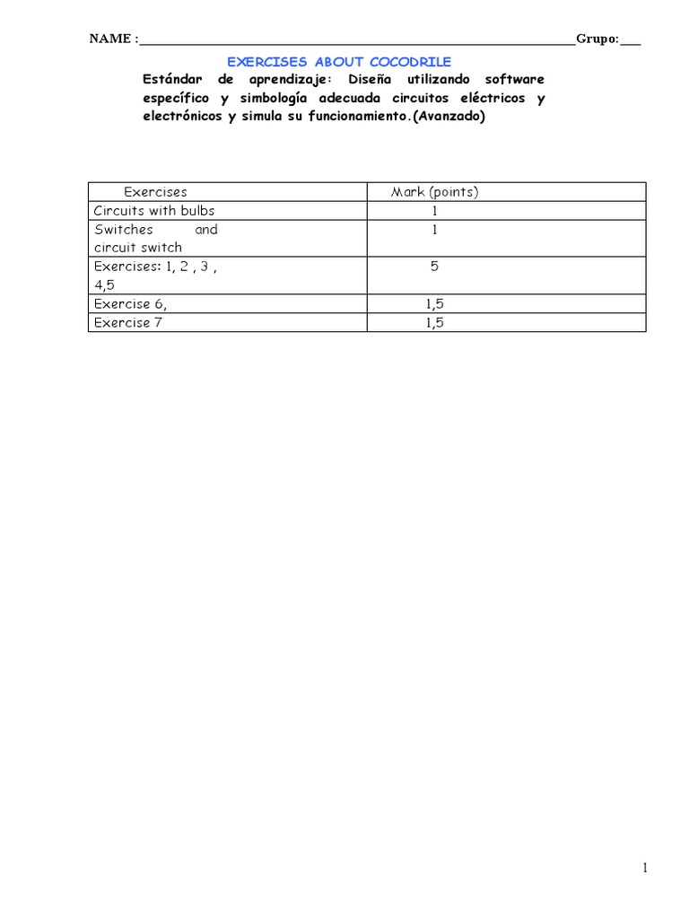 Exercises About Drawing Electric Circuit | PDF | Series And Parallel ...