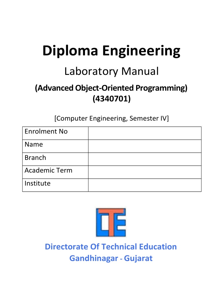 AOOP-4340701-Lab Manual (1) Added Page | PDF | Method (Computer Programming) | Class (Computer ...