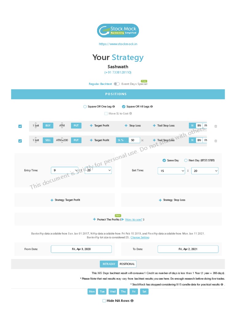 Stock Mock - Backtest Index Strategies | PDF | Market (Economics ...