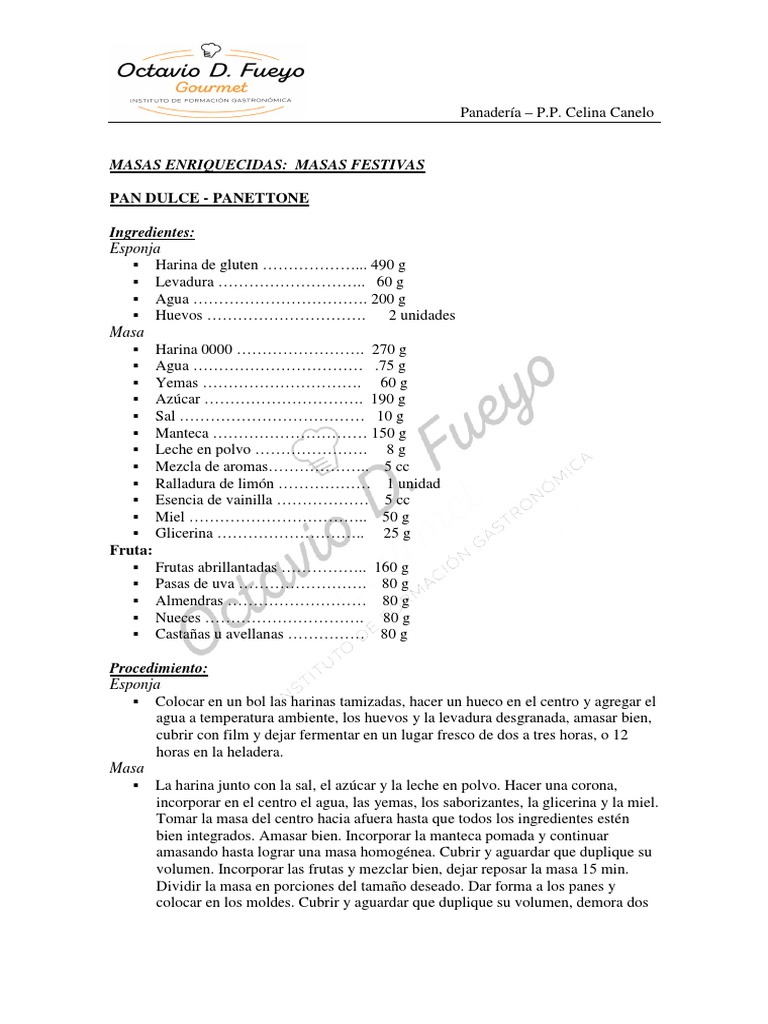 Panaderia - MASAS ENRIQUECIDAS - MASAS FESTIVAS | PDF | Panes | Alimentos