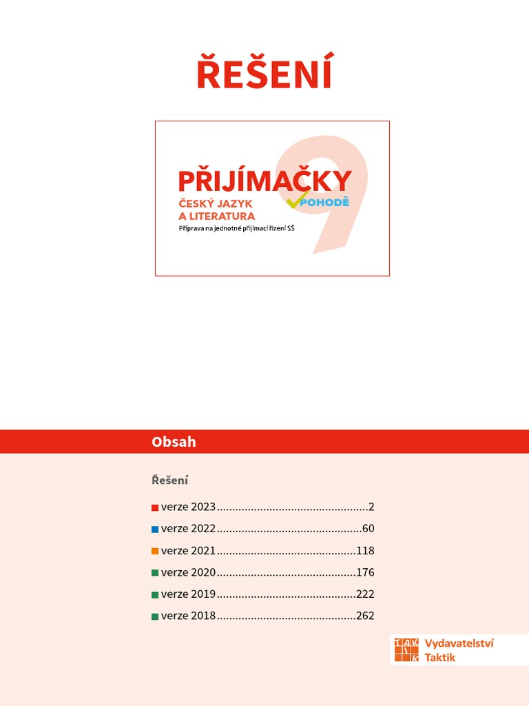Přijímačky: Obsah | PDF