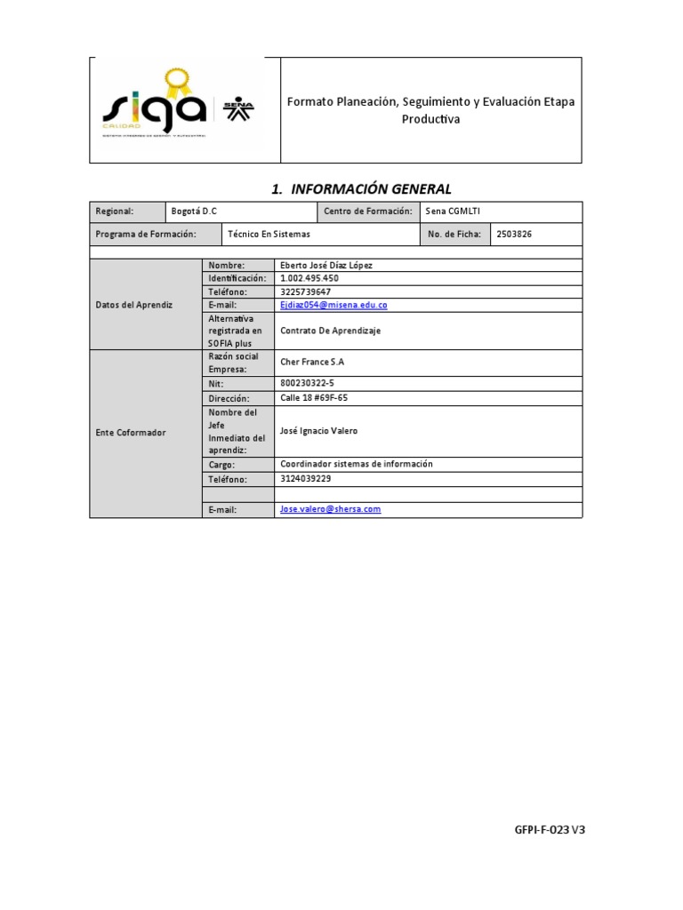 Formato Concertacion y Evaluación GFPI-F-023 | PDF | Evaluación ...