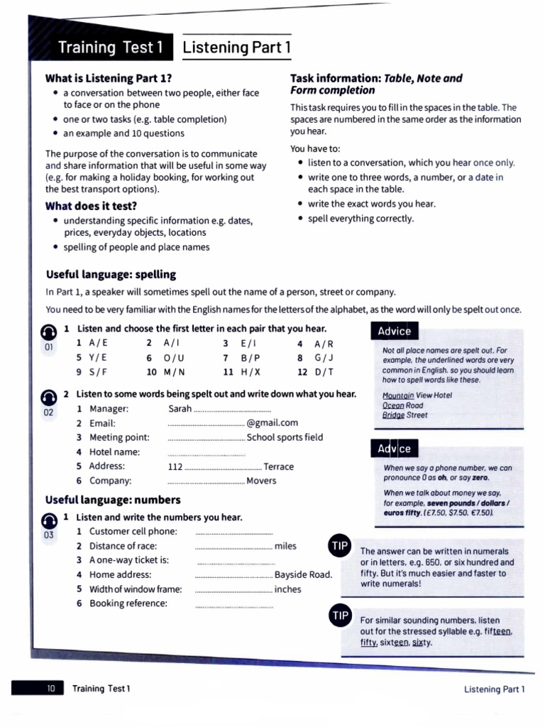 Listening Part 1 Trainer | PDF