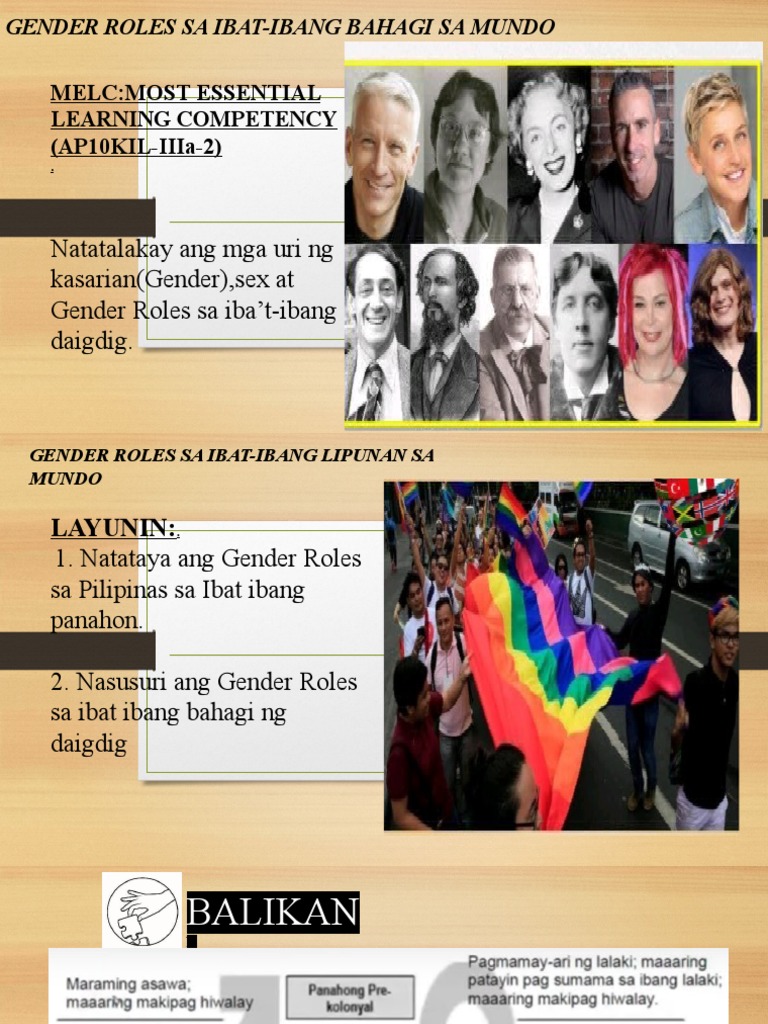 Natatalakay Ang Mga Uri NG Kasarian (Gender), Sex at Gender Roles Sa Iba't-Ibang Daigdig | PDF