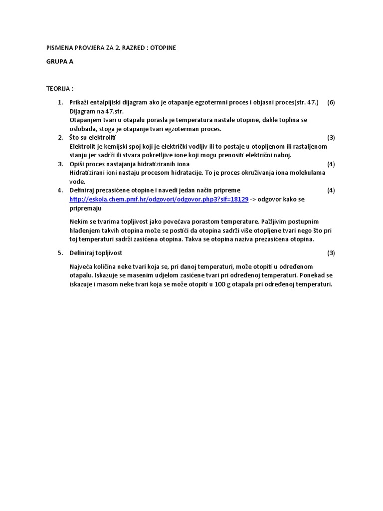 Pismena Provjera Za 2 | PDF