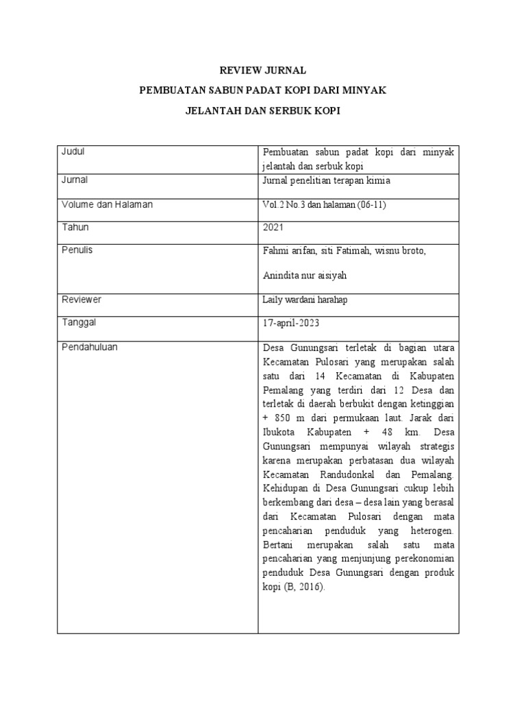 FORMAT REVIEW JURNAL | PDF