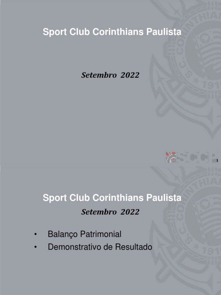 Report Q322 Corinthians | PDF | Balancete | Receita