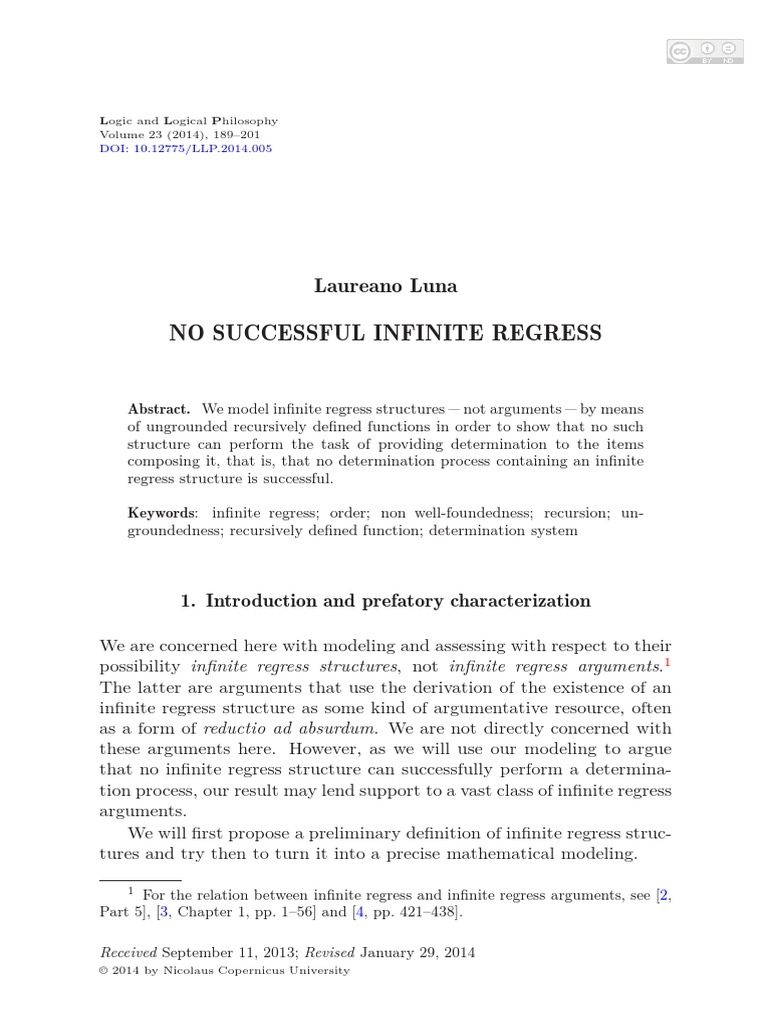 Luna - No Successful Infinite Regress | PDF | Function (Mathematics ...