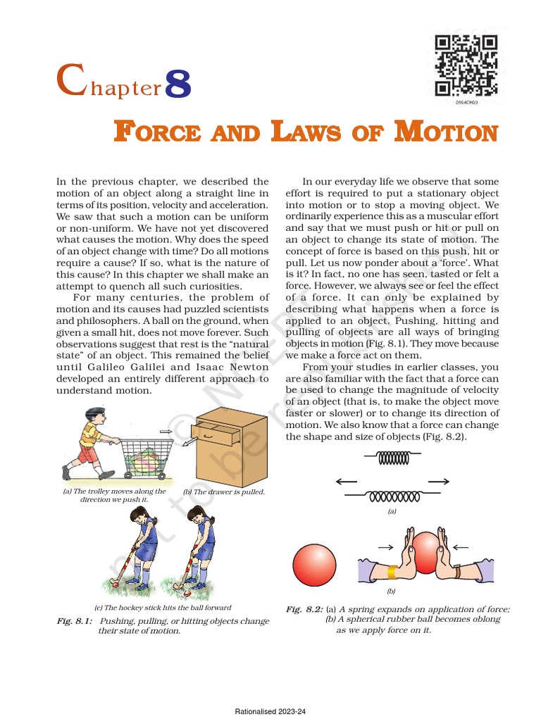 Ncert Class 8 Science | PDF | Force | Newton's Laws Of Motion