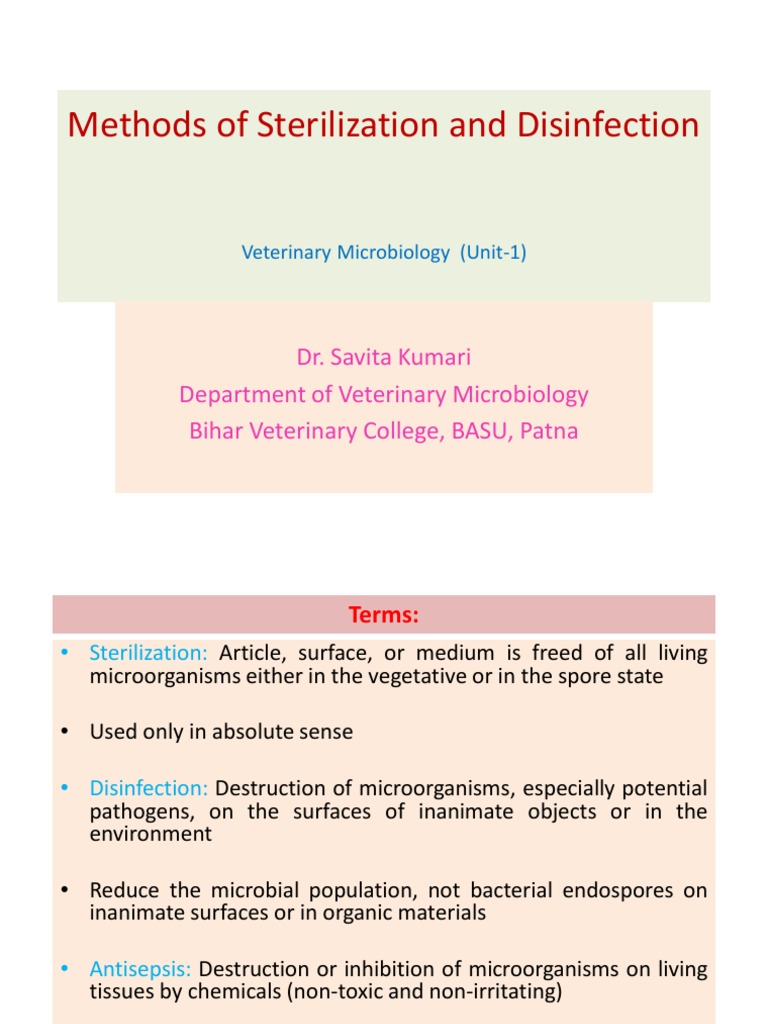 Methods of Sterilization and Disinfection | PDF | Disinfectant | Sterilization (Microbiology)
