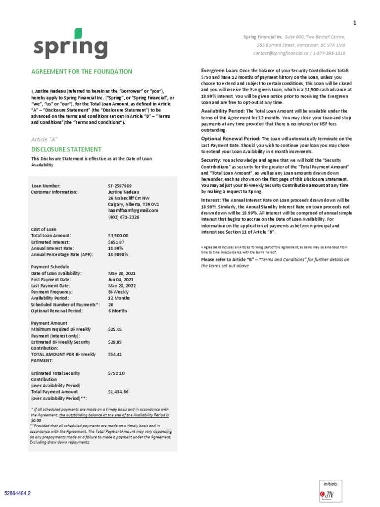 Spring Financial - The Foundation | PDF | Loans | Debt