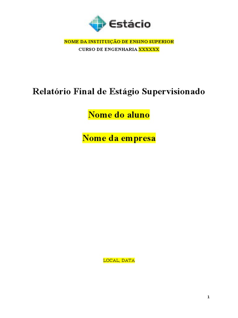 Modelo Relat Rio Final de Est Gio Supervisionado | PDF | Arte