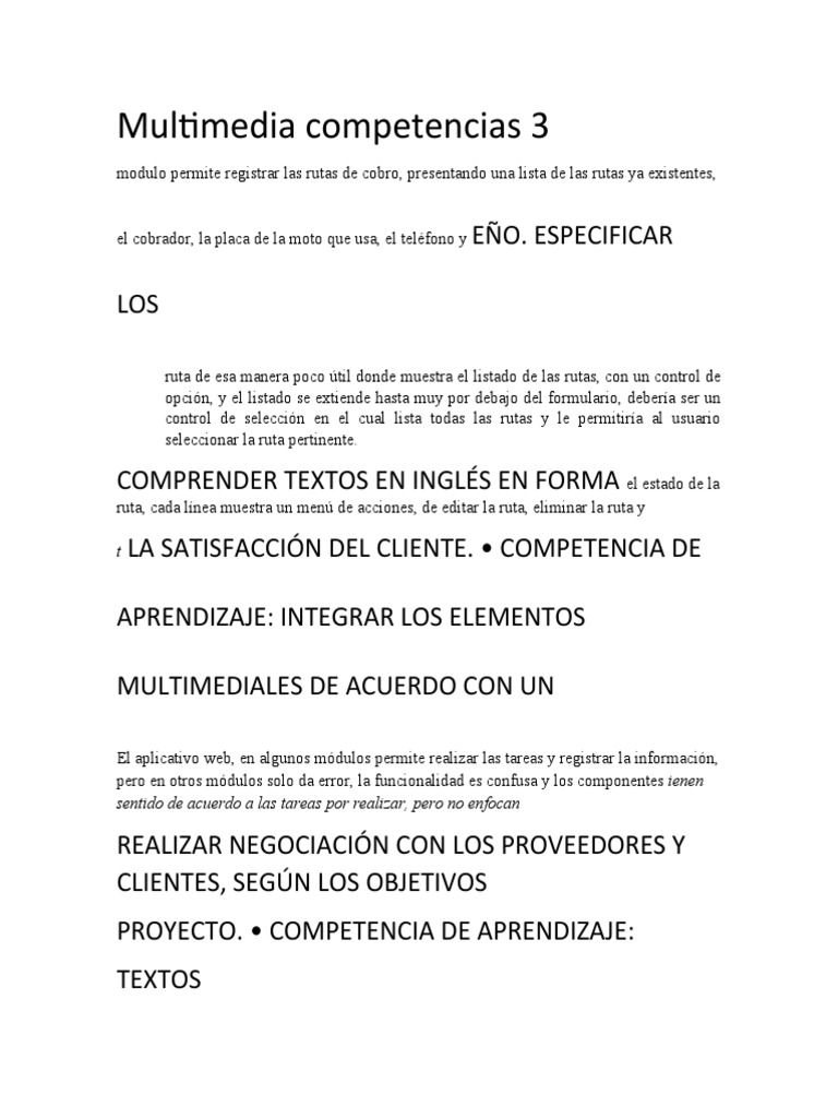 Multimedia Competencias 3 | PDF | Aprendizaje | Multimedia