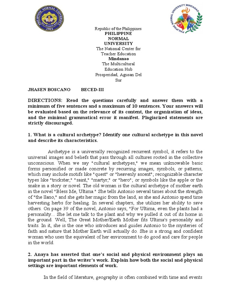 Bless Me Ultima | PDF | Archetype