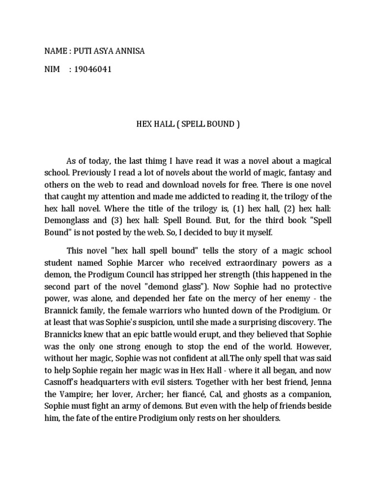 Hex Hall: Spell Bound Summary | PDF | Young Adult