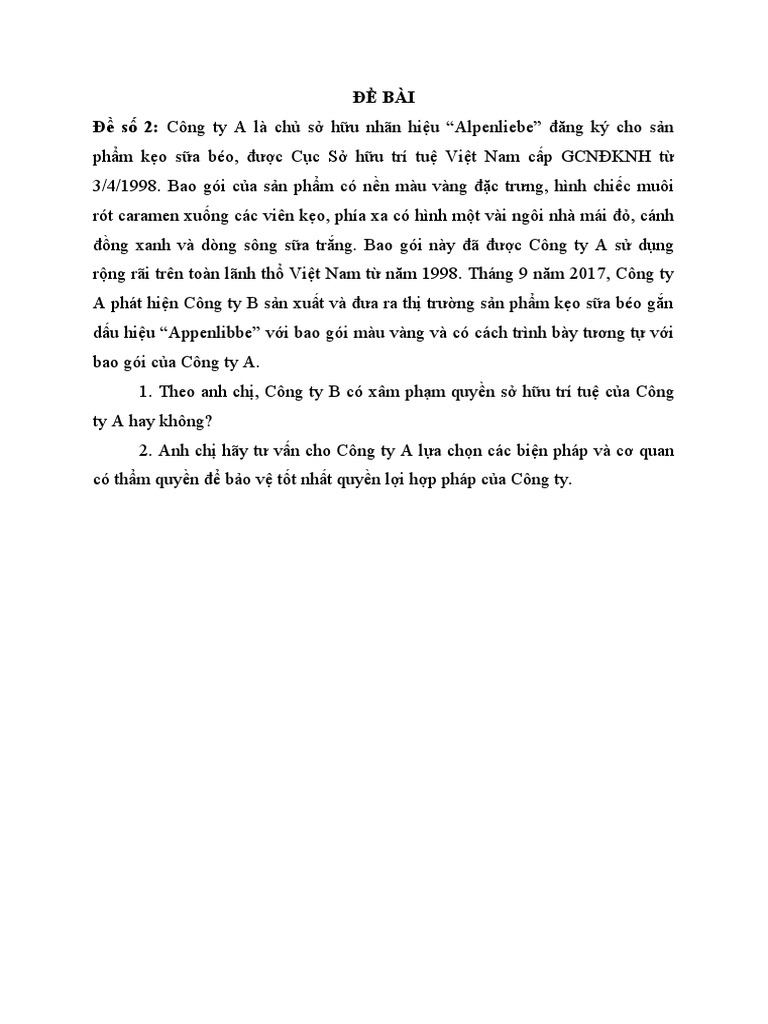 BTN LUẬT SỞ HỮU TRÍ TUỆ | PDF