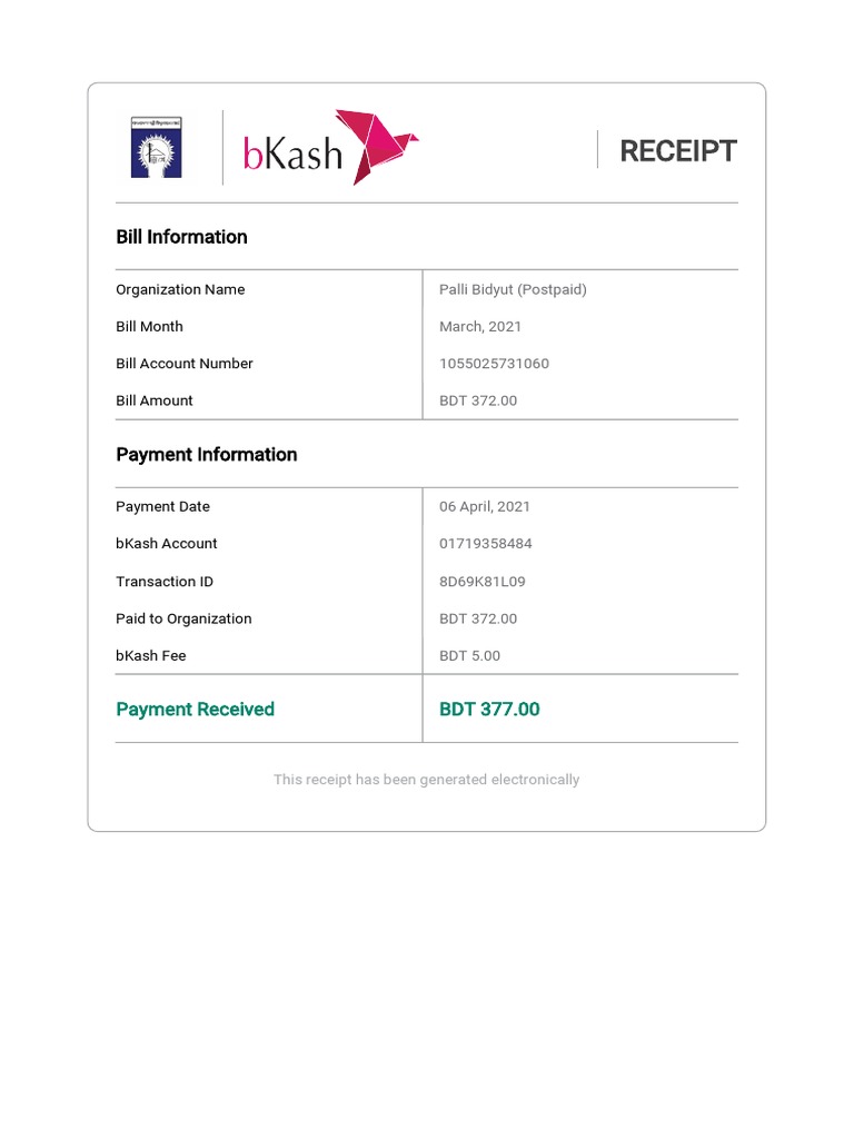 Bill Receipt | PDF