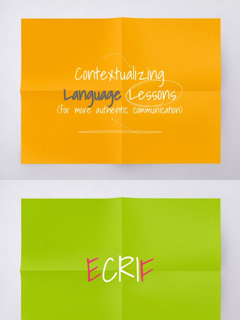 Contextualizing Language Lessons - Ecrif & Context | PDF ...