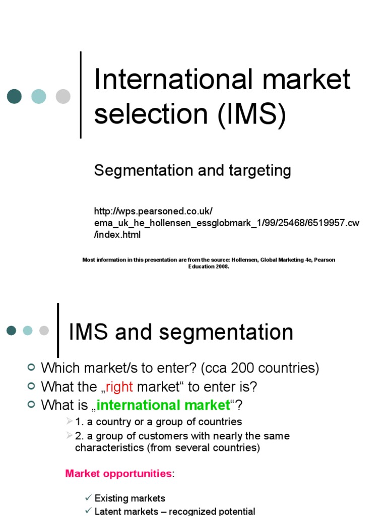 International Market Selection IMS Segmentationandtargeting | PDF ...