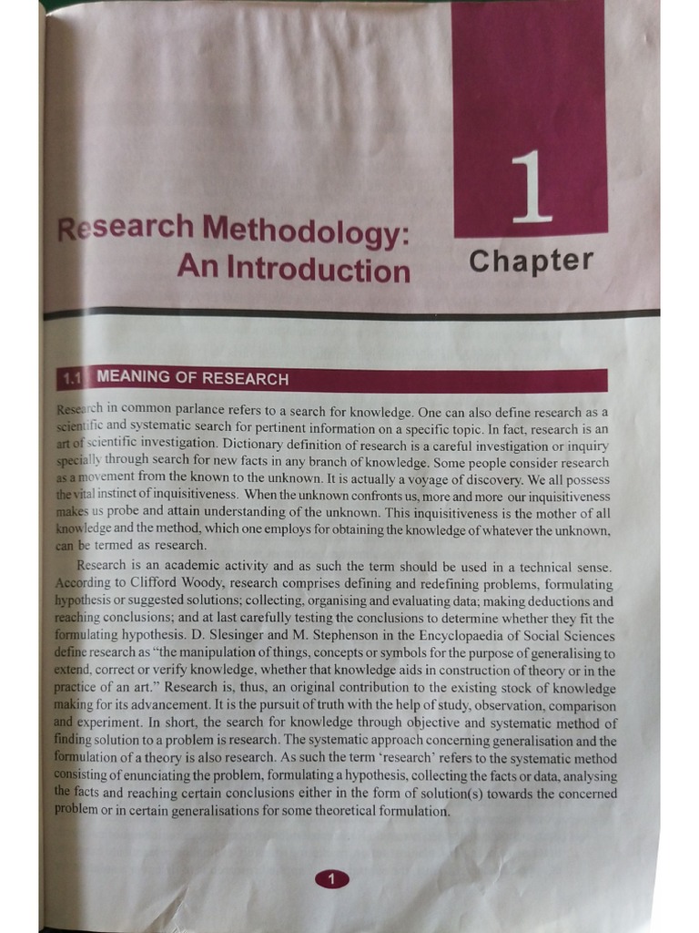 Unit 1 (Research Methodology) | PDF