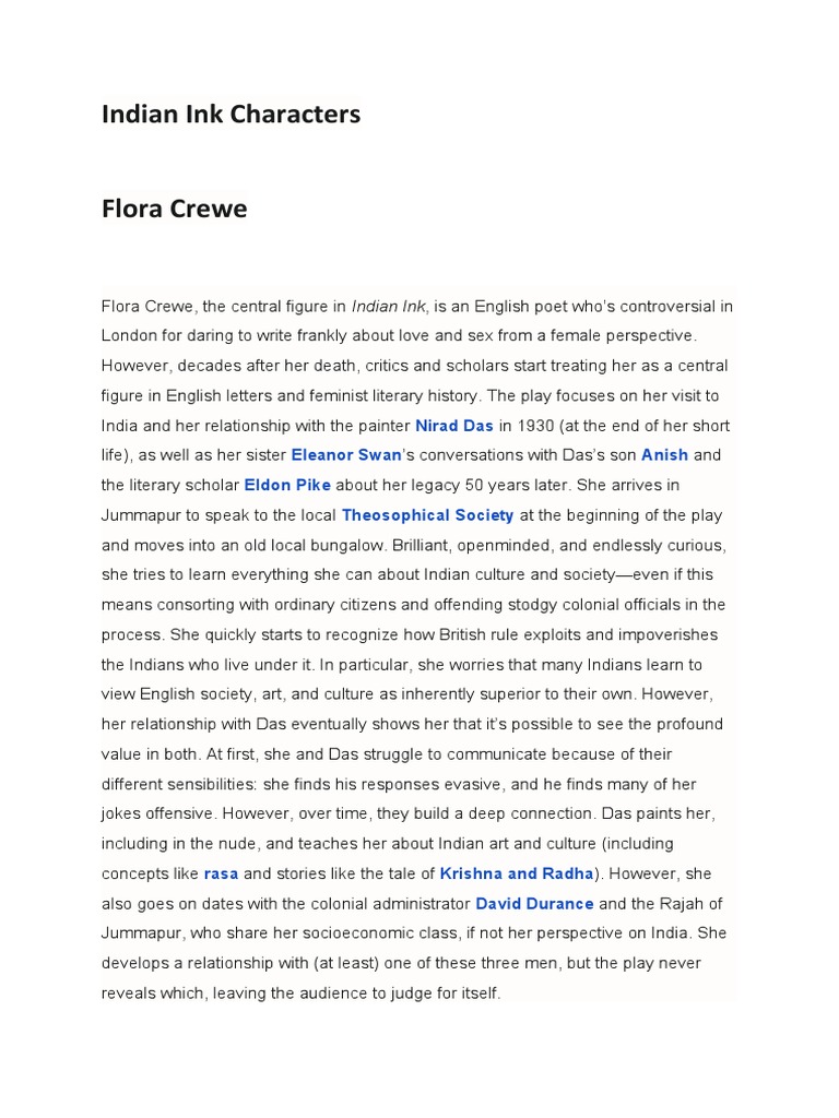 Indian Ink Characters | PDF