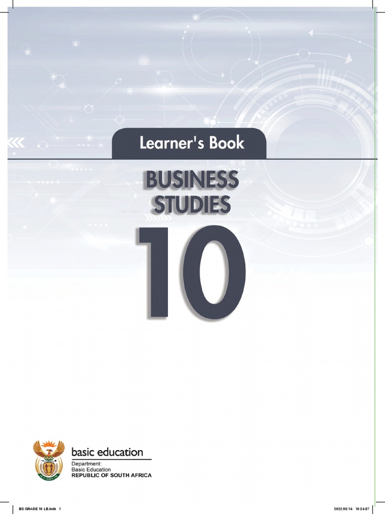 Business Studies Textbook Grade 10 | PDF | Organizational Culture | Goal
