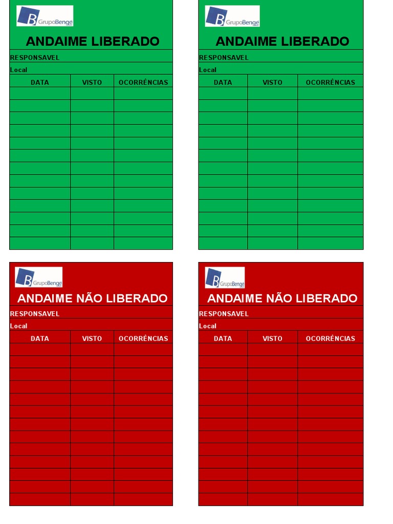 Etiqueta de Andaime | PDF