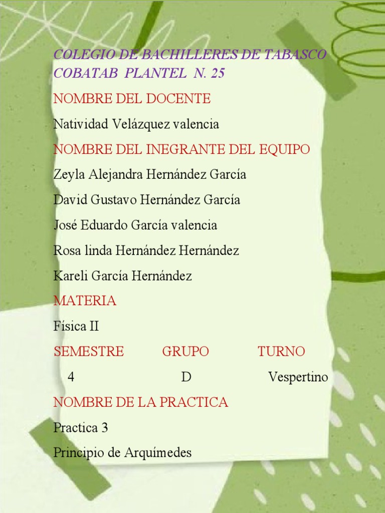 Practica 3 Principio de Arquimides Ale.. | PDF