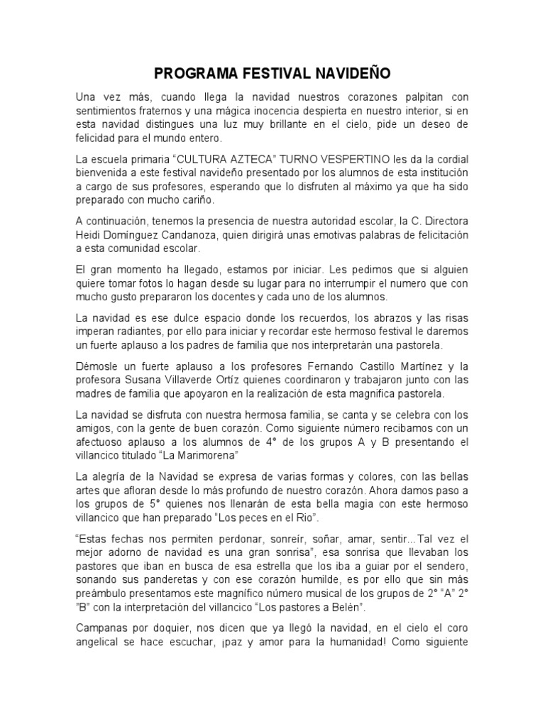 Festival Navideño Escolar 2023 | PDF | Navidad