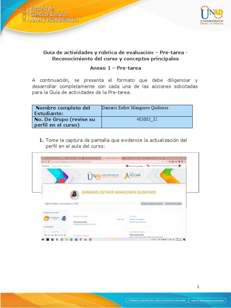 Anexo 1 - Pre-Tarea - Reconocimiento Del Curso y Conceptos Principales | PDF | Memoria | Aprendizaje