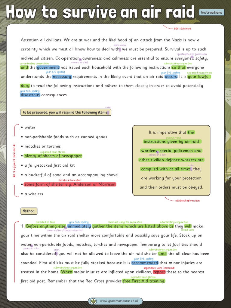 How To Survive An Air Raid | PDF | Verb | Comma