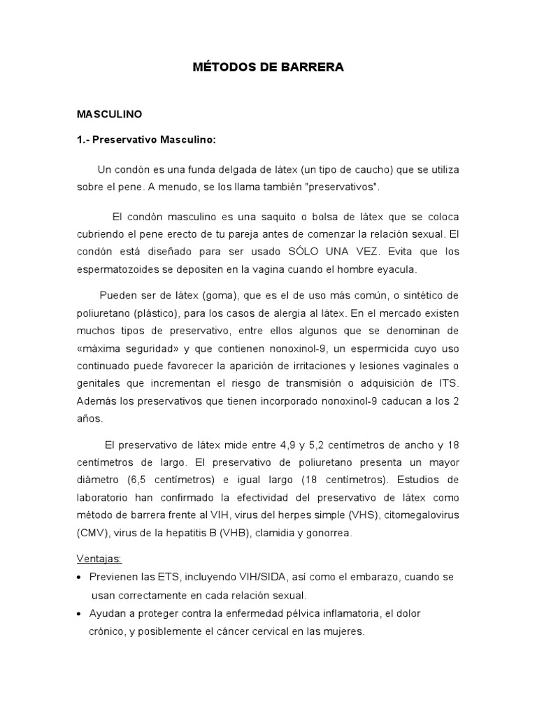 Métodos de Barrera | PDF