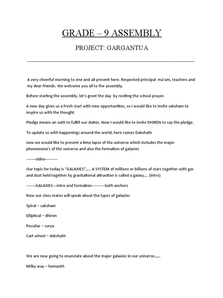 G9 Galaxy Assembly Script | PDF