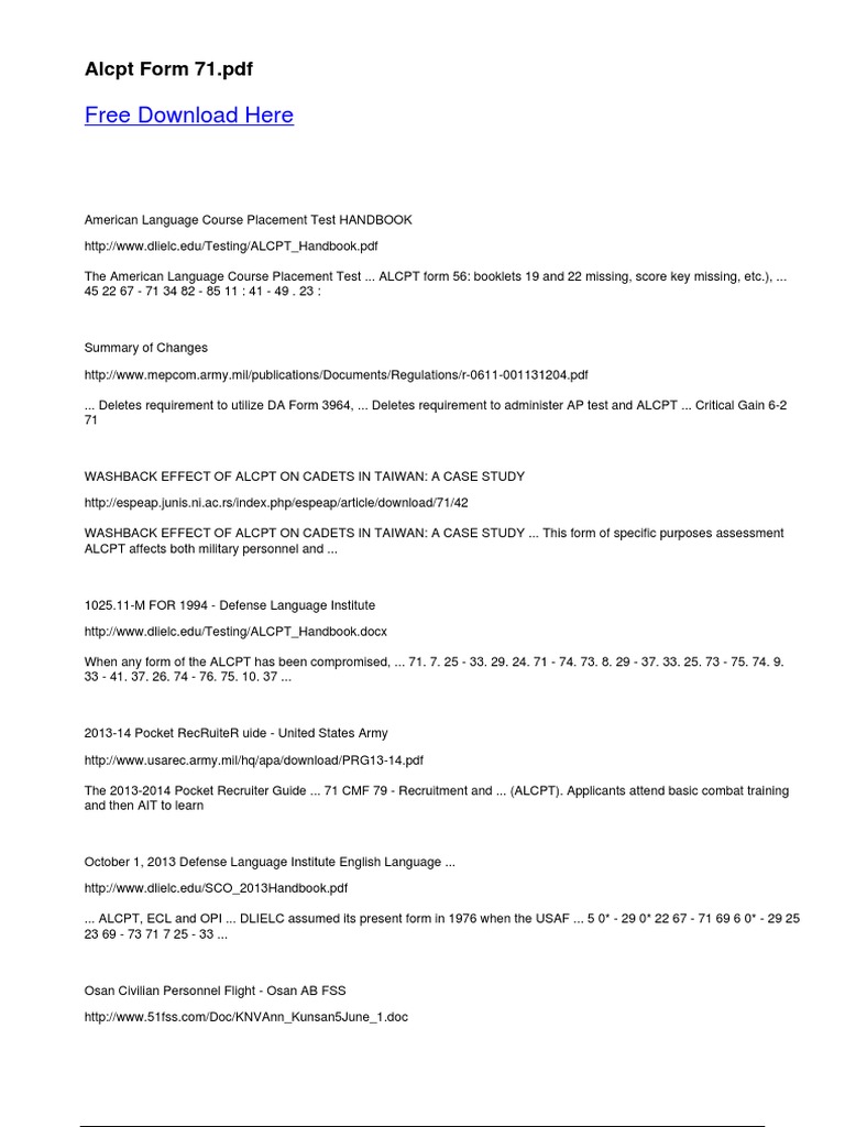 Free Download Here: Alcpt Form 71 PDF | PDF | Business | Computers