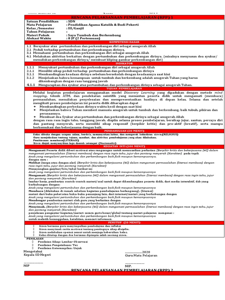 Rencana Pelaksanaan Pembelajaran (RPP) 1: WWW - Guruyes.co Harga | PDF
