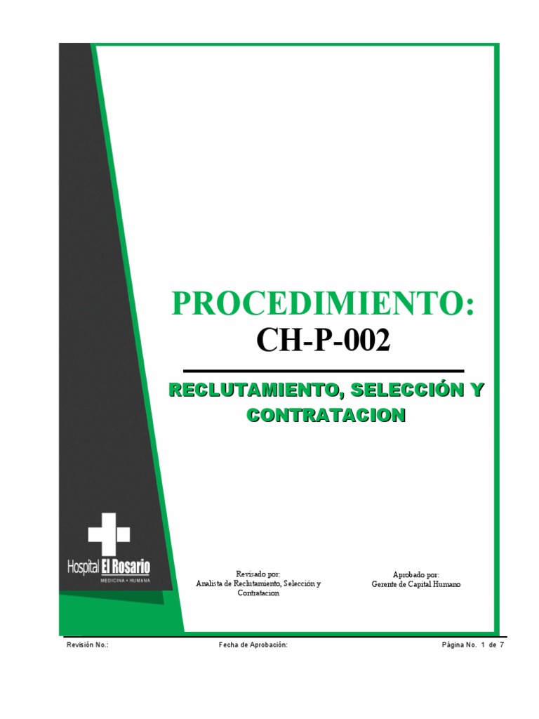 CH-P-002 Reclutamiento, Seleccion y Contratacion | PDF