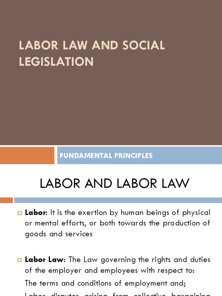 Labor Week 1 | PDF | Employment | Labour Law