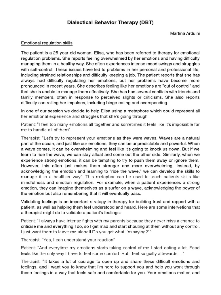 Dialectical Behavior Therapy | PDF | Feeling | Emotions