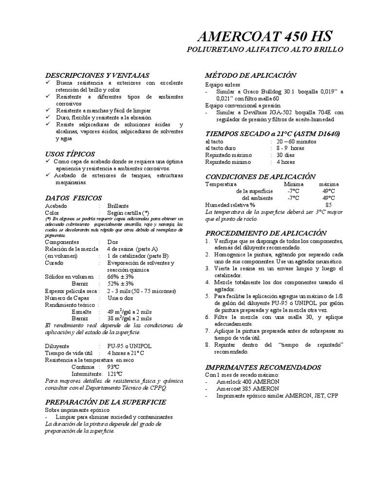 Amercoat 450 HS | PDF