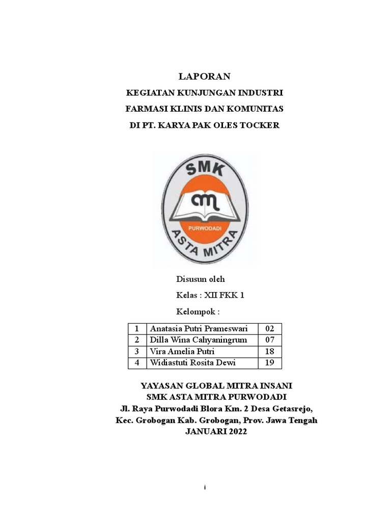 Kunjungan Industri Farmasi PT Karya Pak Oles | PDF | Seni | Sains & Matematika