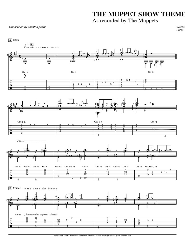 THE MUPPETS - The Muppet Show Theme | PDF