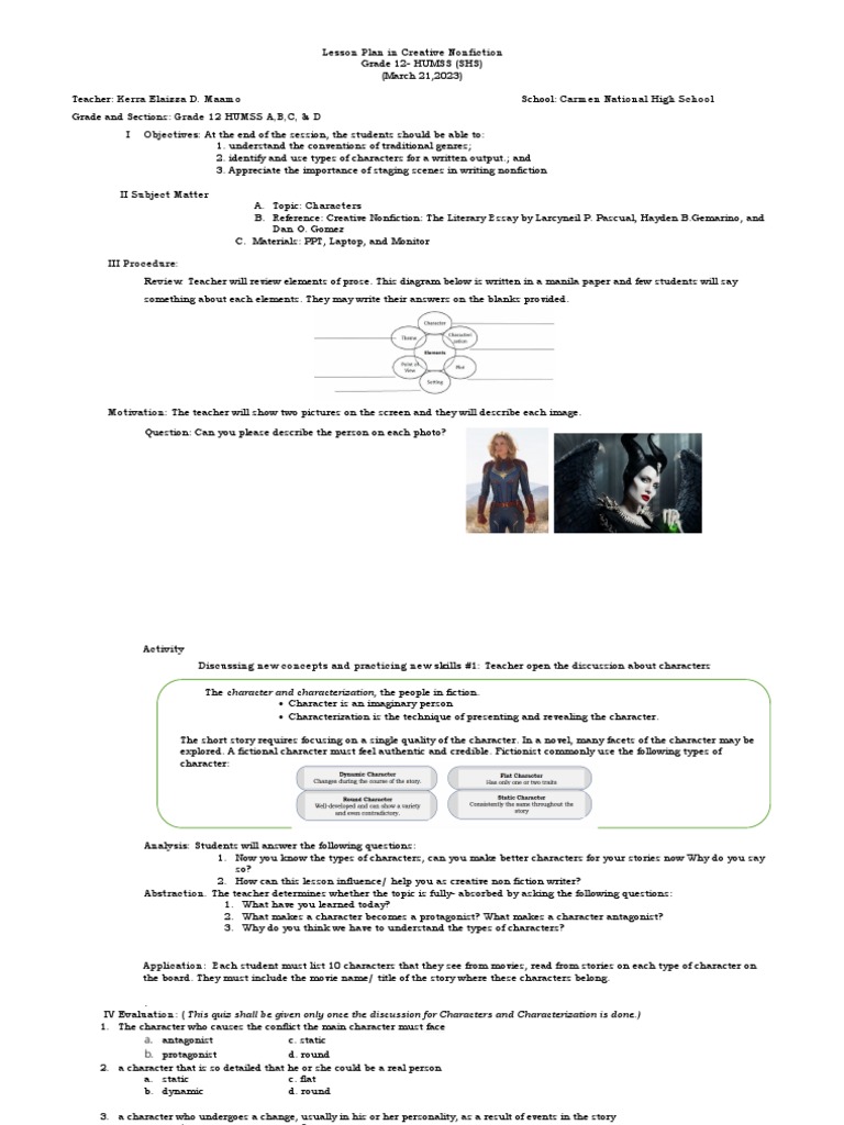 LP Week 4 CNF | PDF | Creative Nonfiction | Lesson Plan