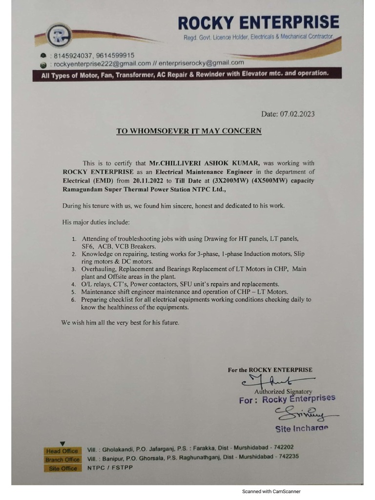 Experience Certificates | PDF