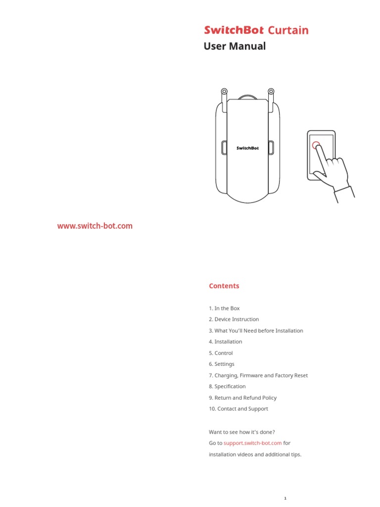 SwitchBot Curtain Installation Guide | PDF | Radio | Electromagnetic Interference