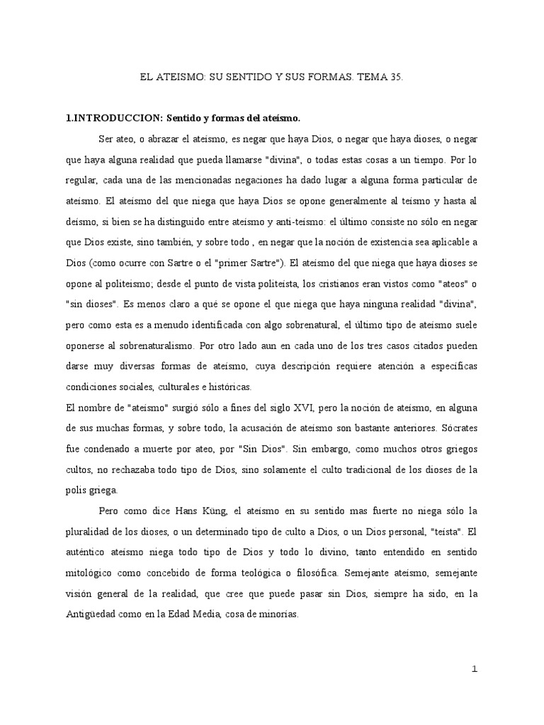 El Ateísmo: Formas y Evolución | PDF | Ateísmo | Karl Marx