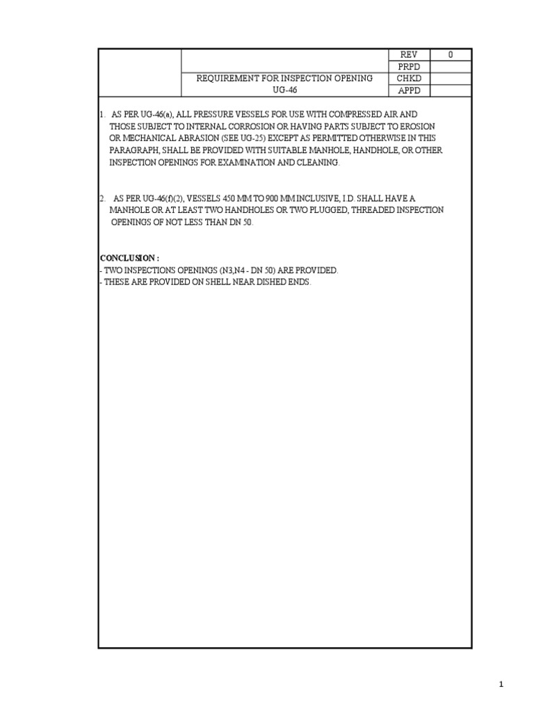 Inspection Opening | PDF