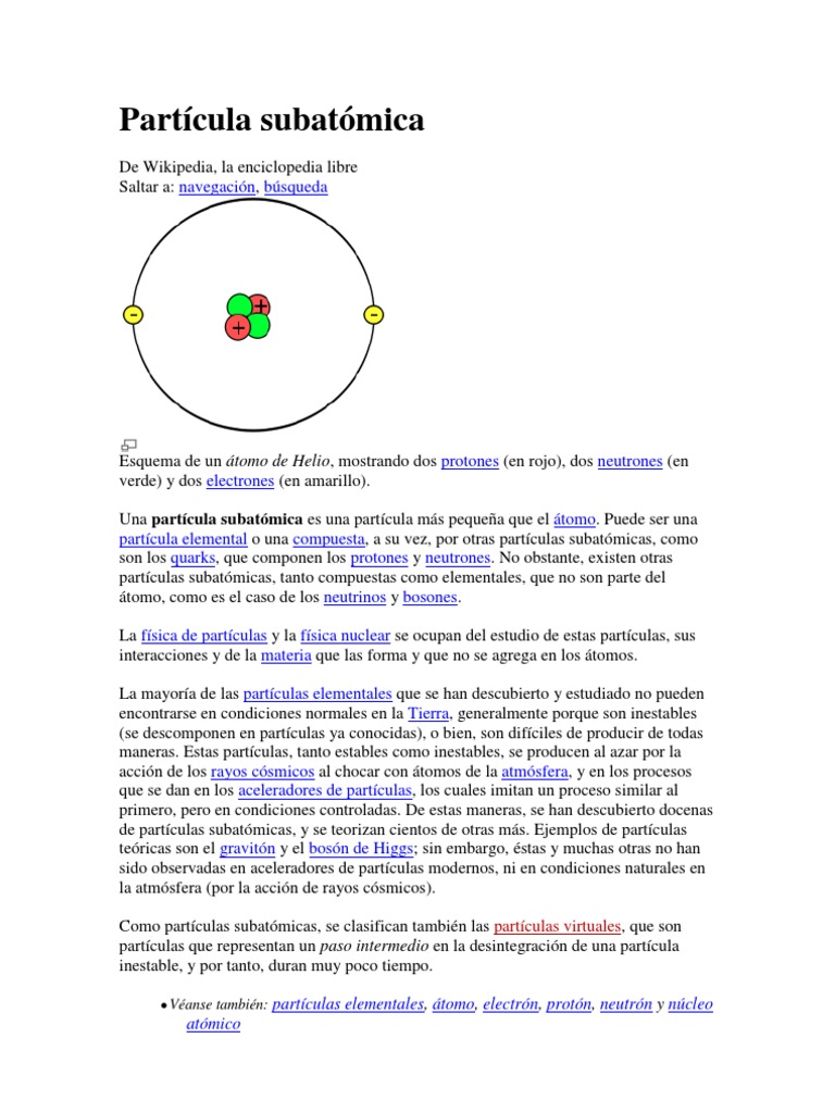 Partícula Subatómica | PDF | Biología Celular) | Átomos