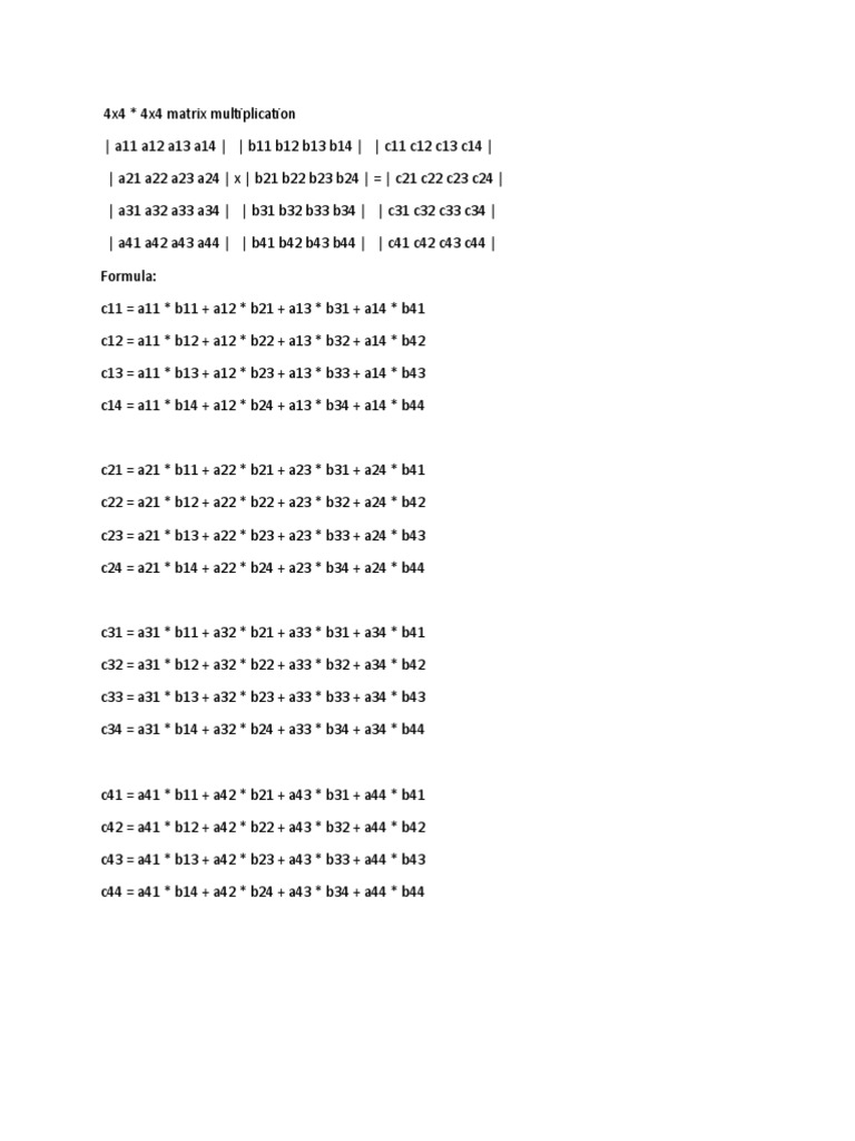 Matrix Formula | PDF
