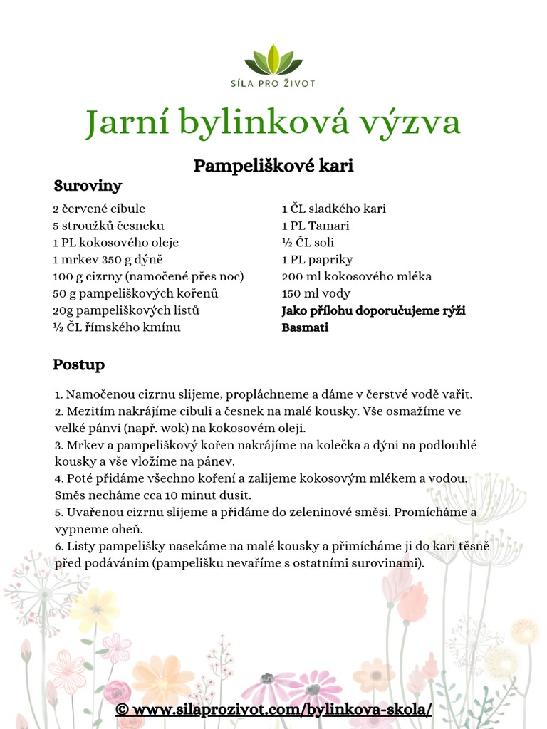 Jarni Bylinkova Vyzva Pampeliskove Kari 3 | PDF