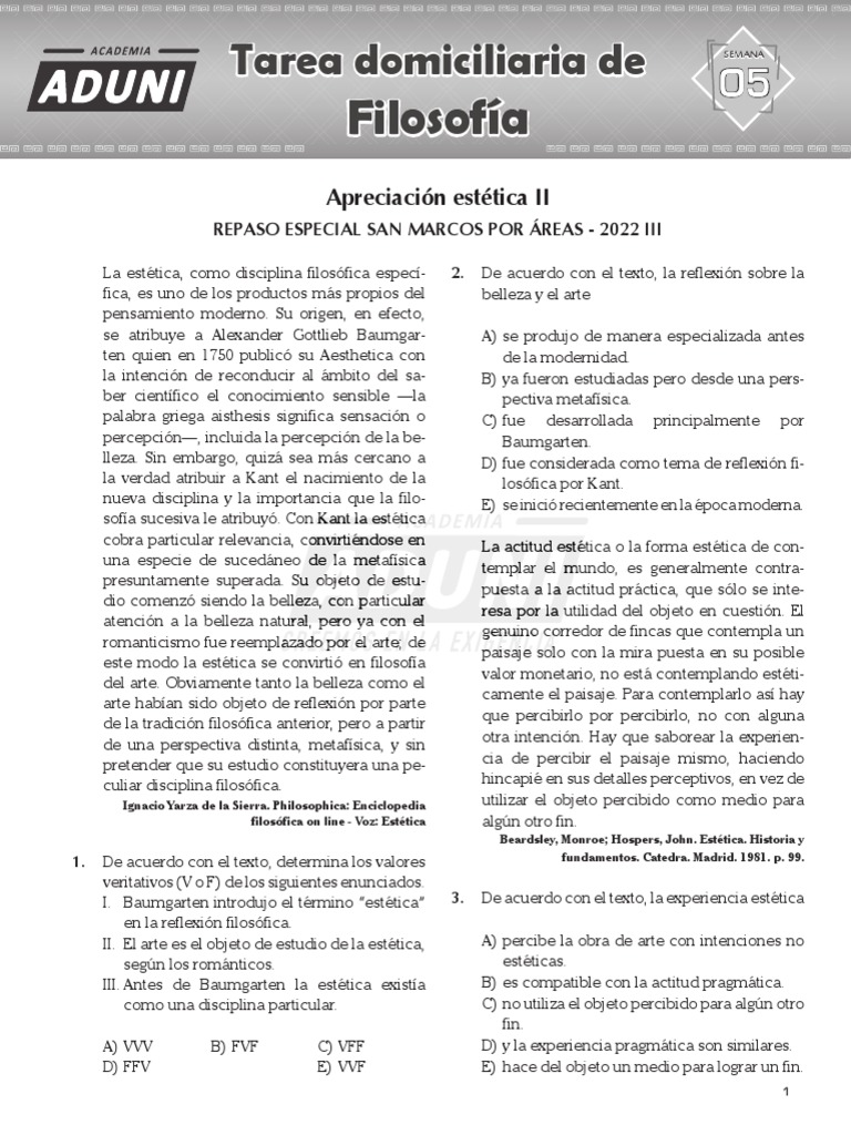 Filosofía I - RESM - Dom - Sem5 | PDF | Estética | Belleza